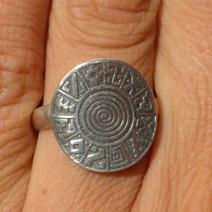 Adjustable Silver Inca Symbols With Spiral Pachamama Ring | Etsy
