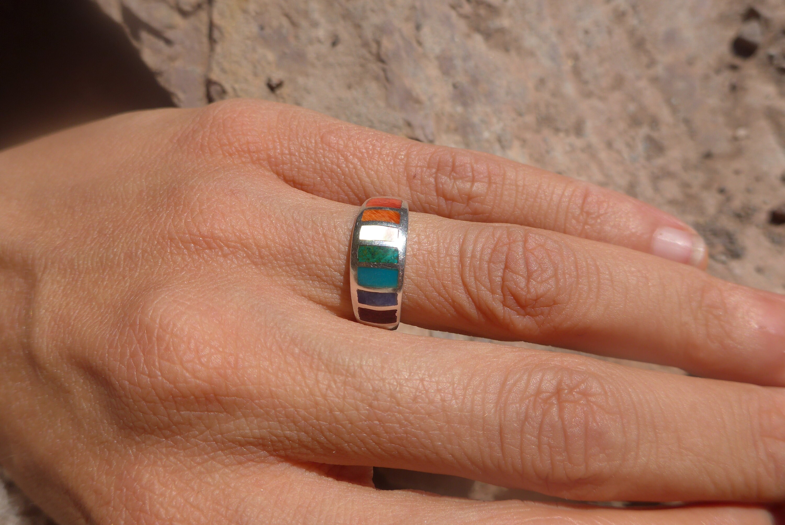 Silver Chakra Stone Ring | Etsy