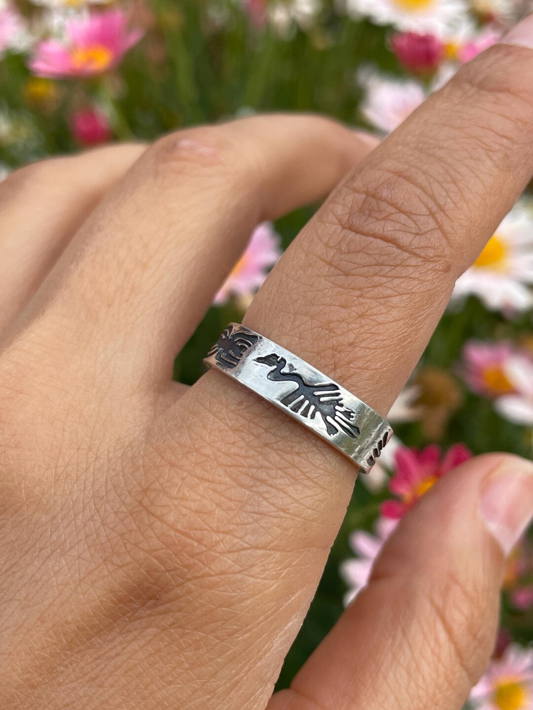 Silver Nazca Lines Ring - Etsy