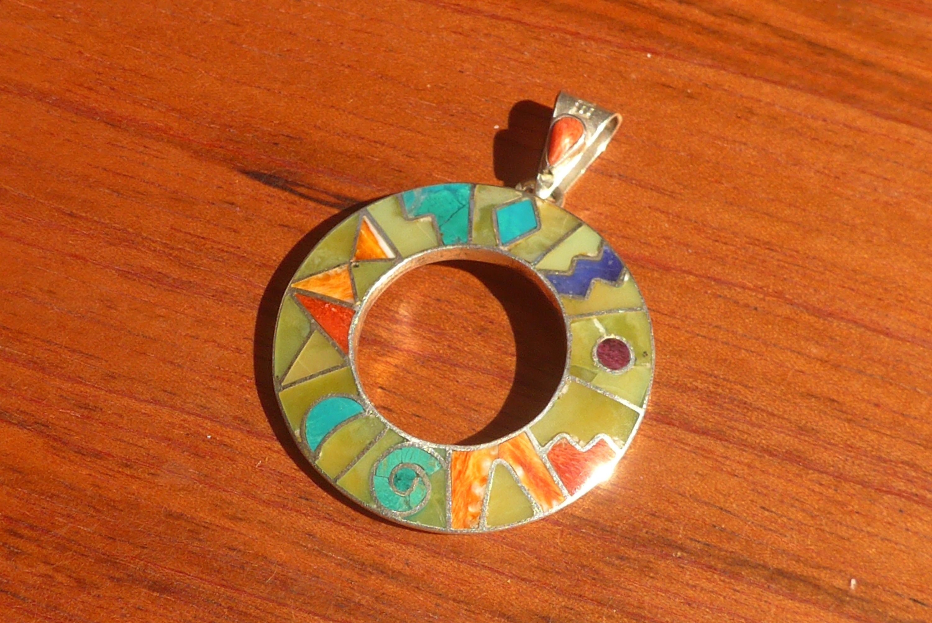 Green and Silver Inca Symbols Pendant With Inca Calendar - Etsy