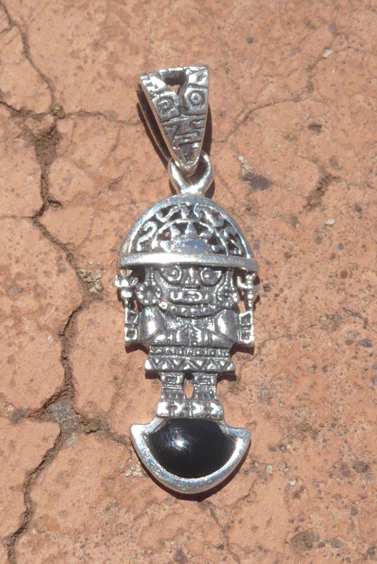 Healing God Tumi Pendant With Onyx Stone - Etsy