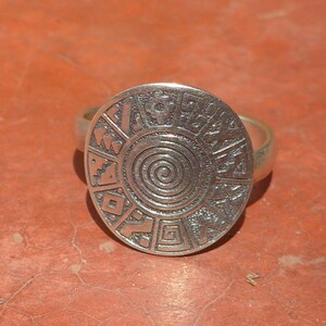 Adjustable Silver Inca Symbols With Spiral Pachamama Ring | Etsy