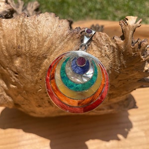 Silver Andean Chakra Stones Pendant - Etsy