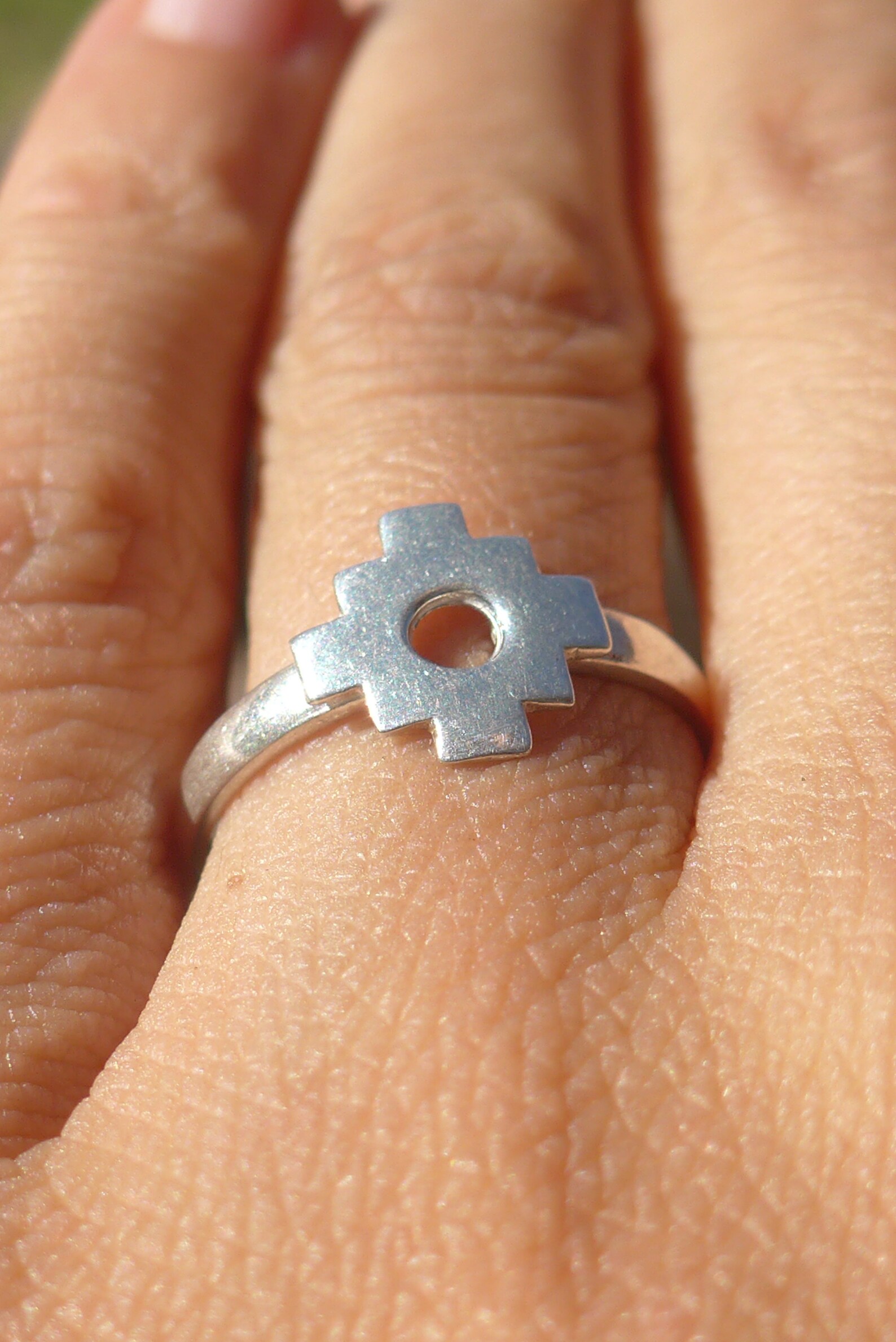 Silver Chakana Ring - Etsy