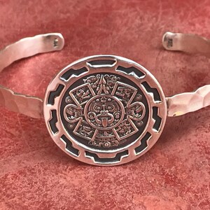 Silver Aztec Calendar Bracelet / Silver Sun Stone Bracelet - Etsy