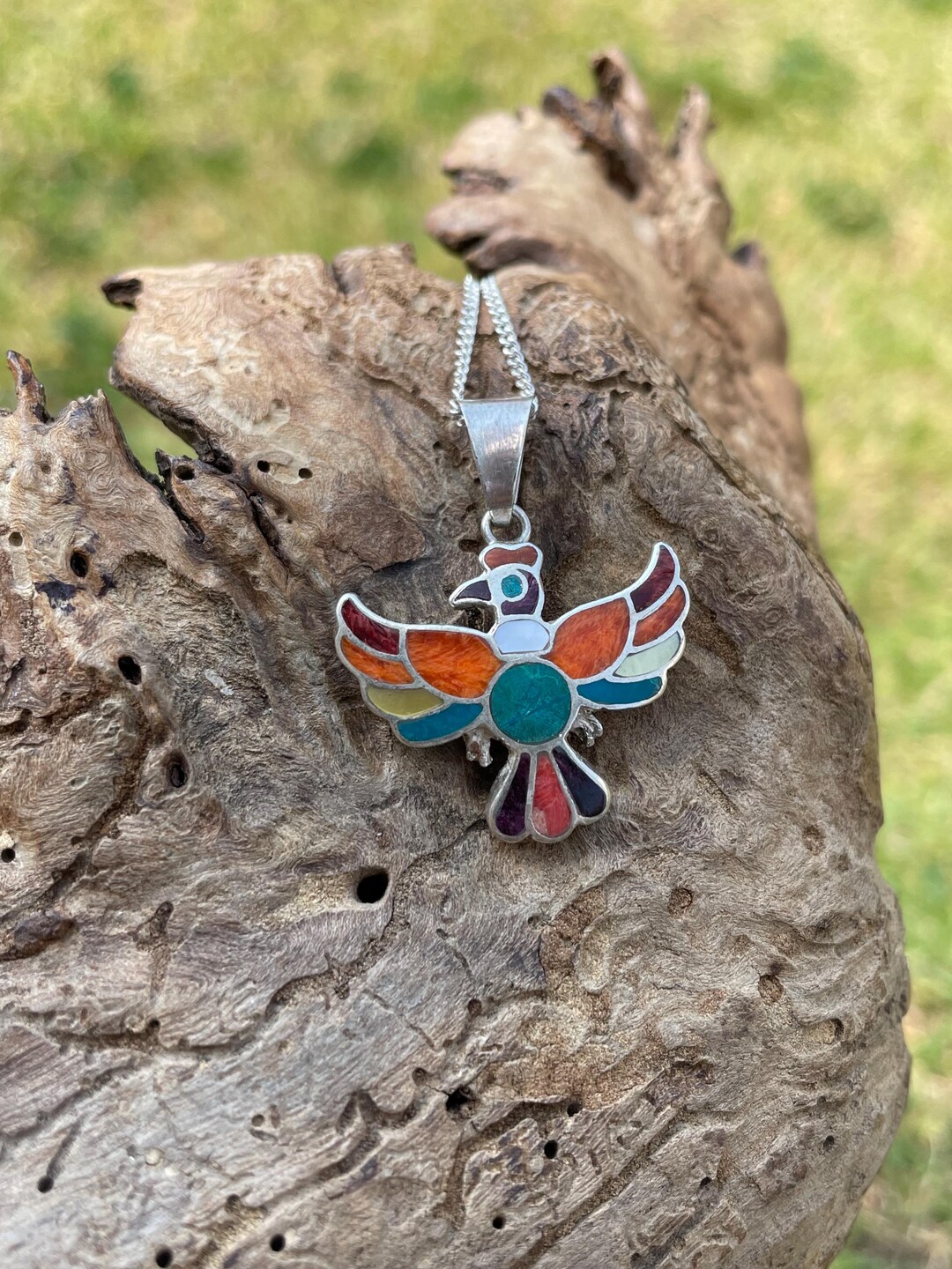 Silver Colorful Condor Pendant - Etsy