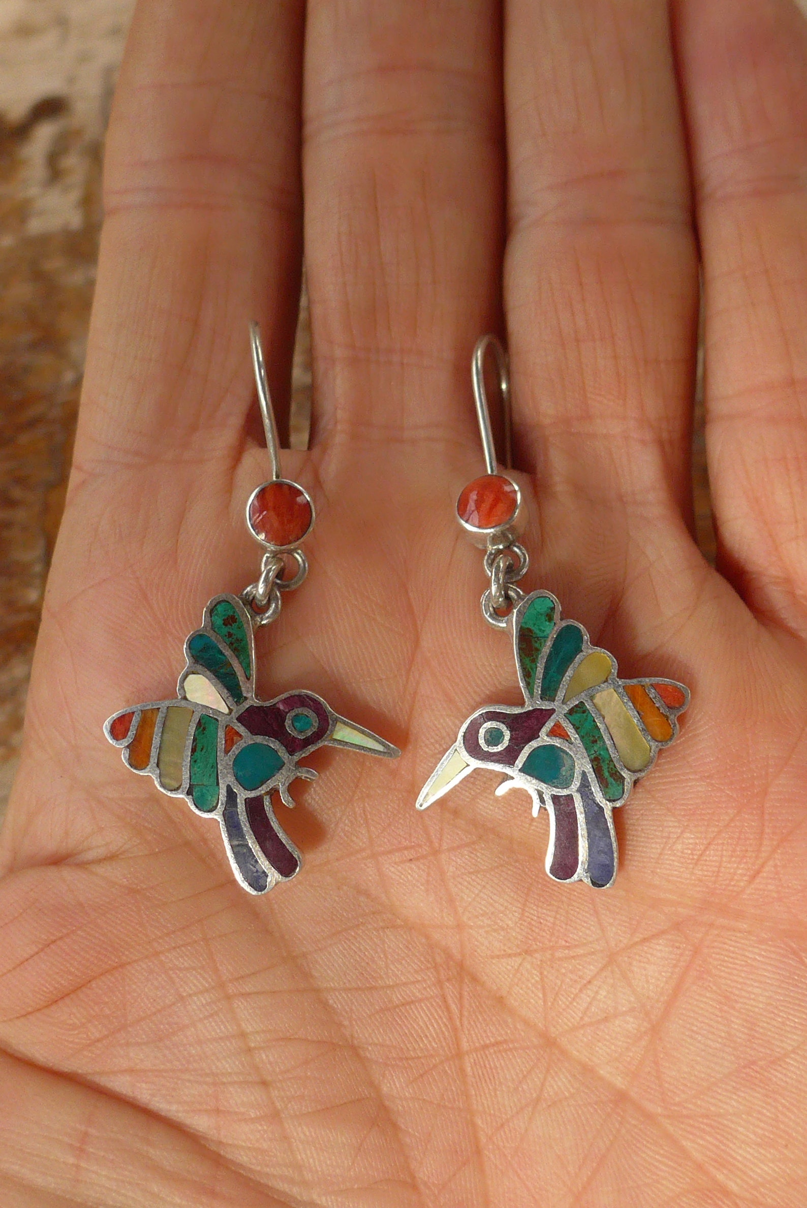 Silver Hummingbird Earrings | Etsy