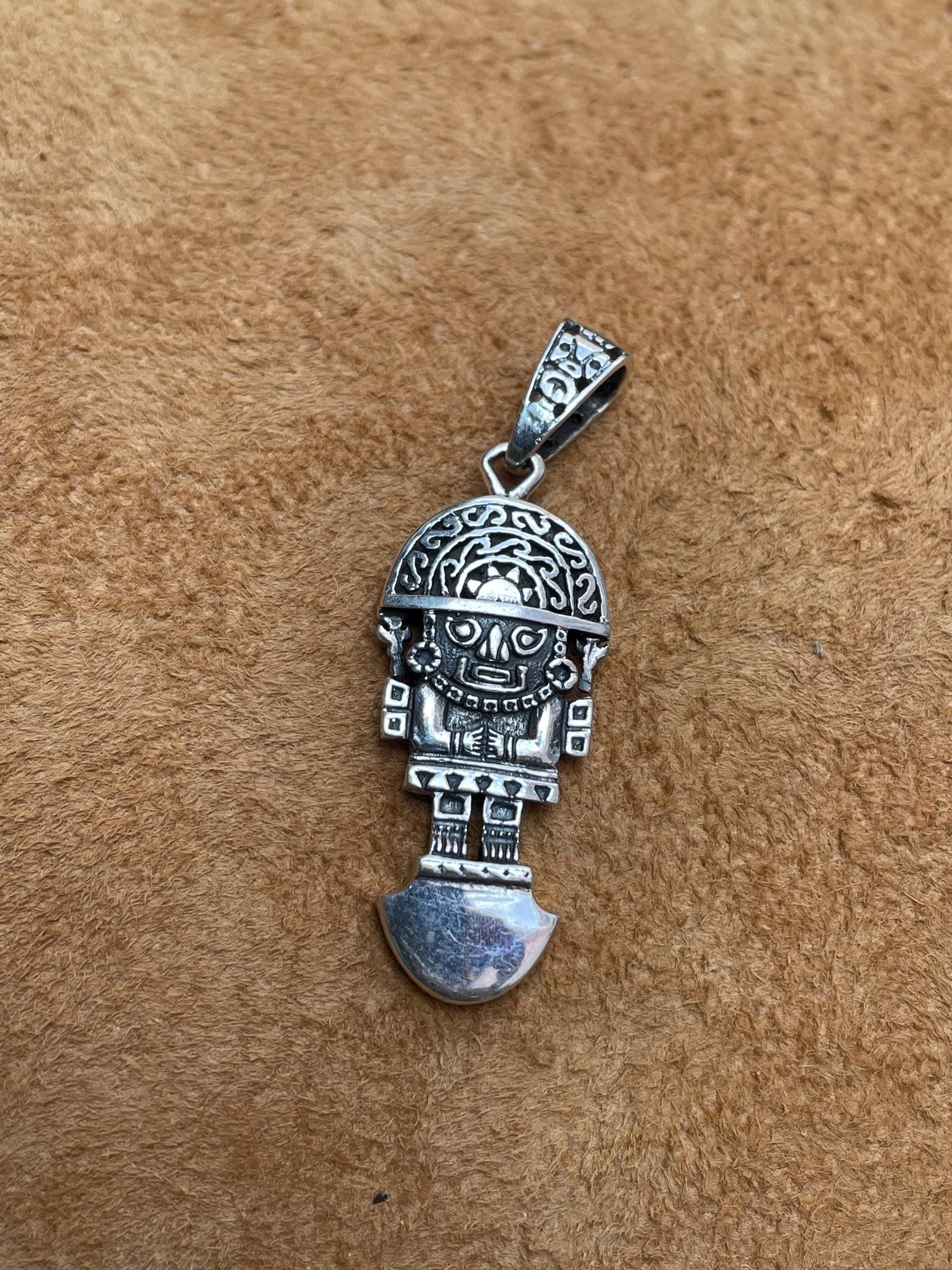 Reversible Healing God Tumi Pendant With Chrysocolla ( Peruvian ...