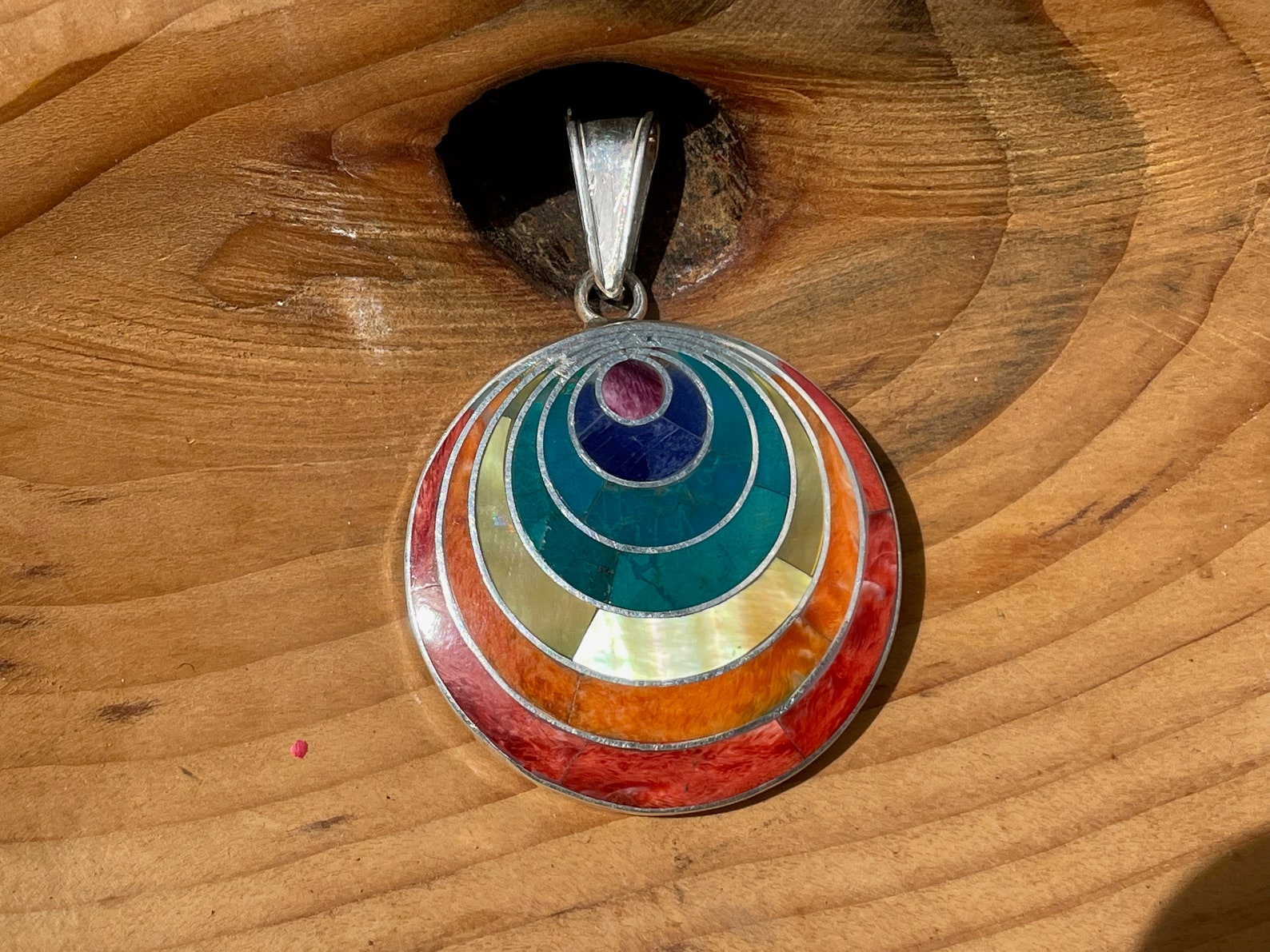 Silver Andean Chakra Stones Pendant - Etsy