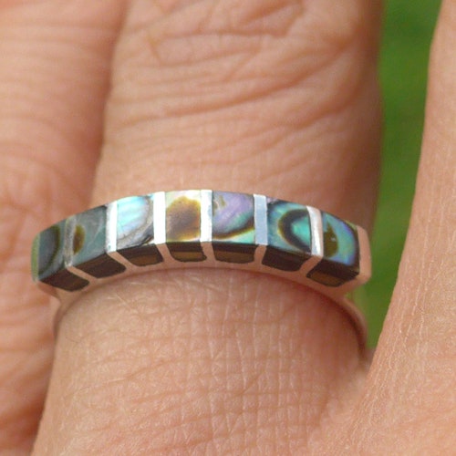 Abalone Shell Ring Abalone Oval Shell Ring in Sterling Silver - Etsy