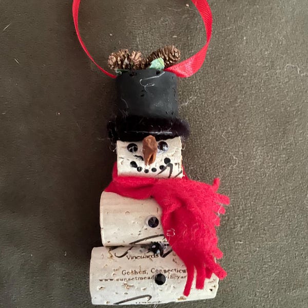 Cork Snowman - Etsy
