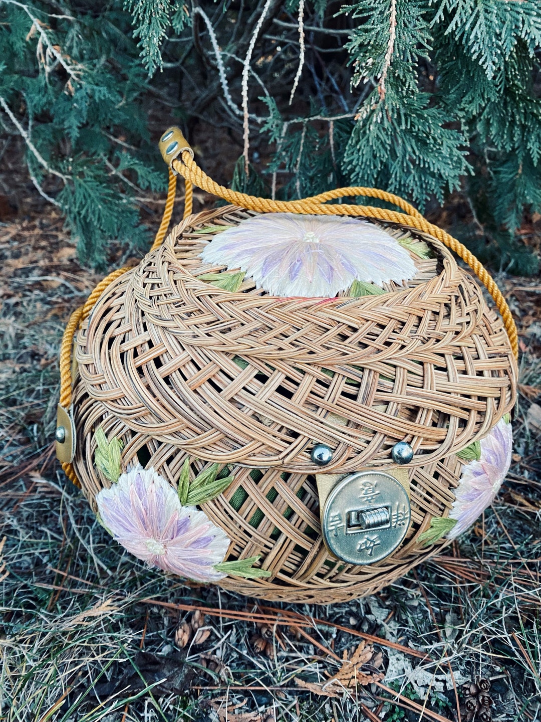 Vintage 1960s & 1970s Handmade Wicker Woven Rattan Purses/handbags: Old ...