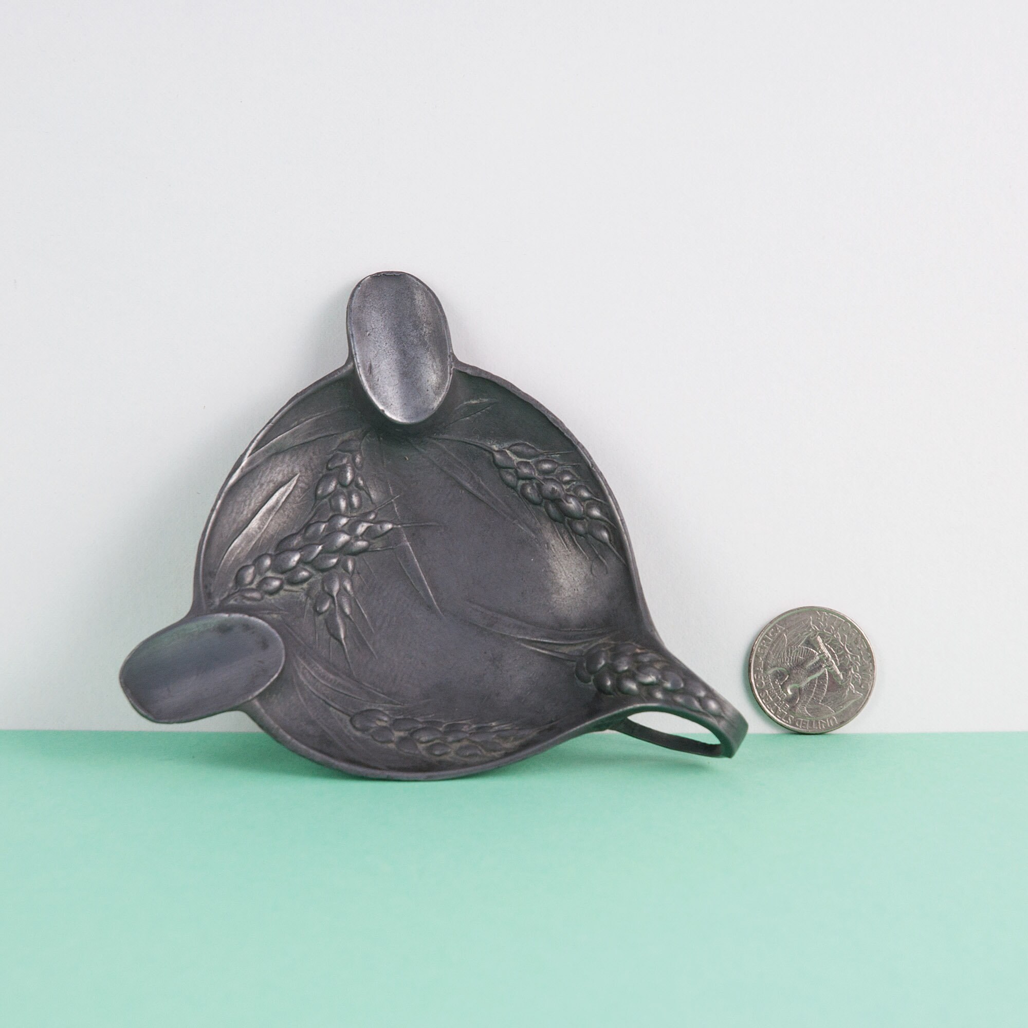 Collectibles French vintage Wheatsheaf Design Art Nouveau Pewter ...