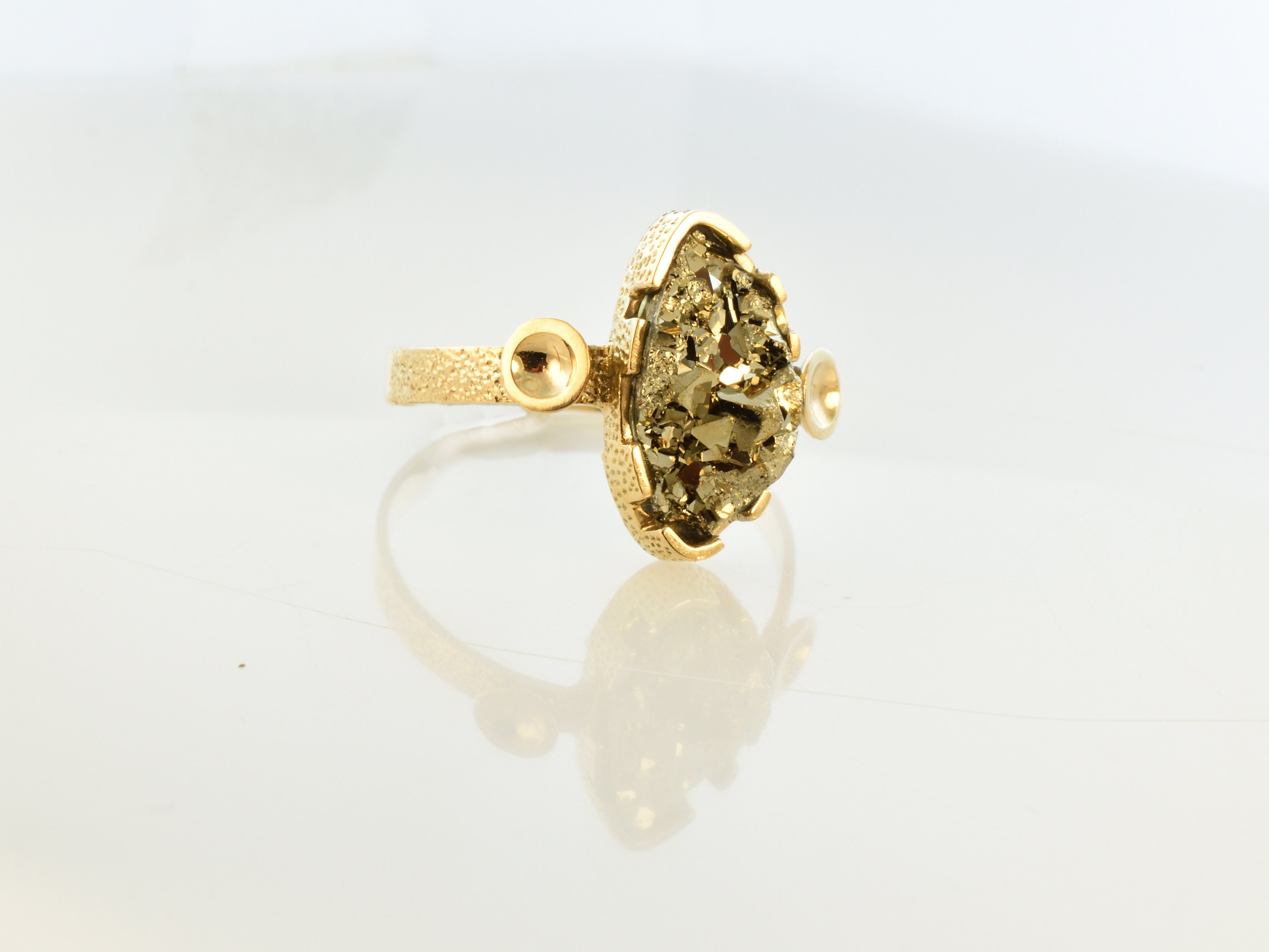 Pyrite,raw Stone Jewelry,solid Gold,gold,ring,drop,9k Gold,solid Gold ...