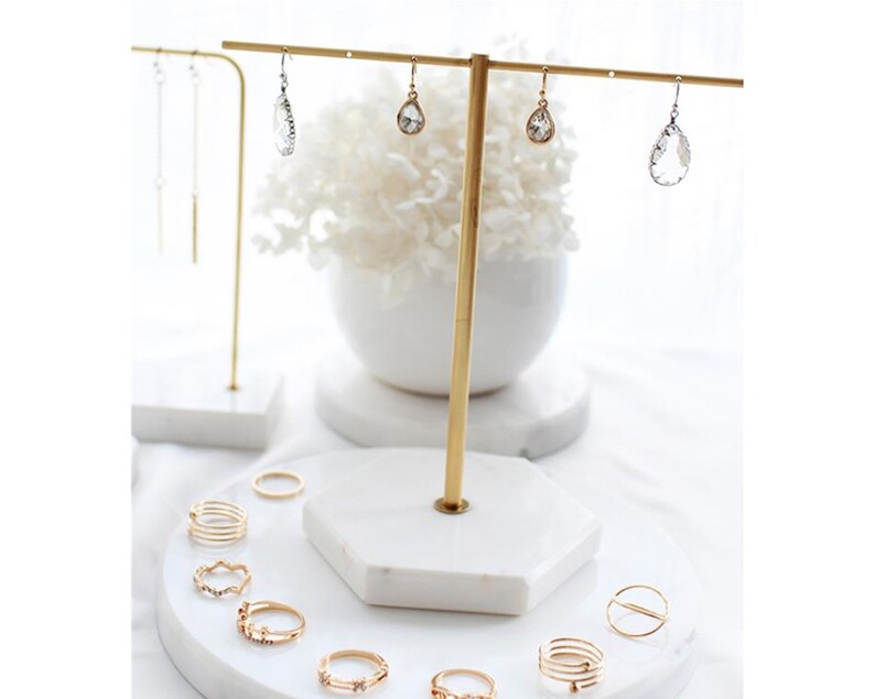 Marble Jewelry Display Base White Jewelry Holder Ring Riser | Etsy