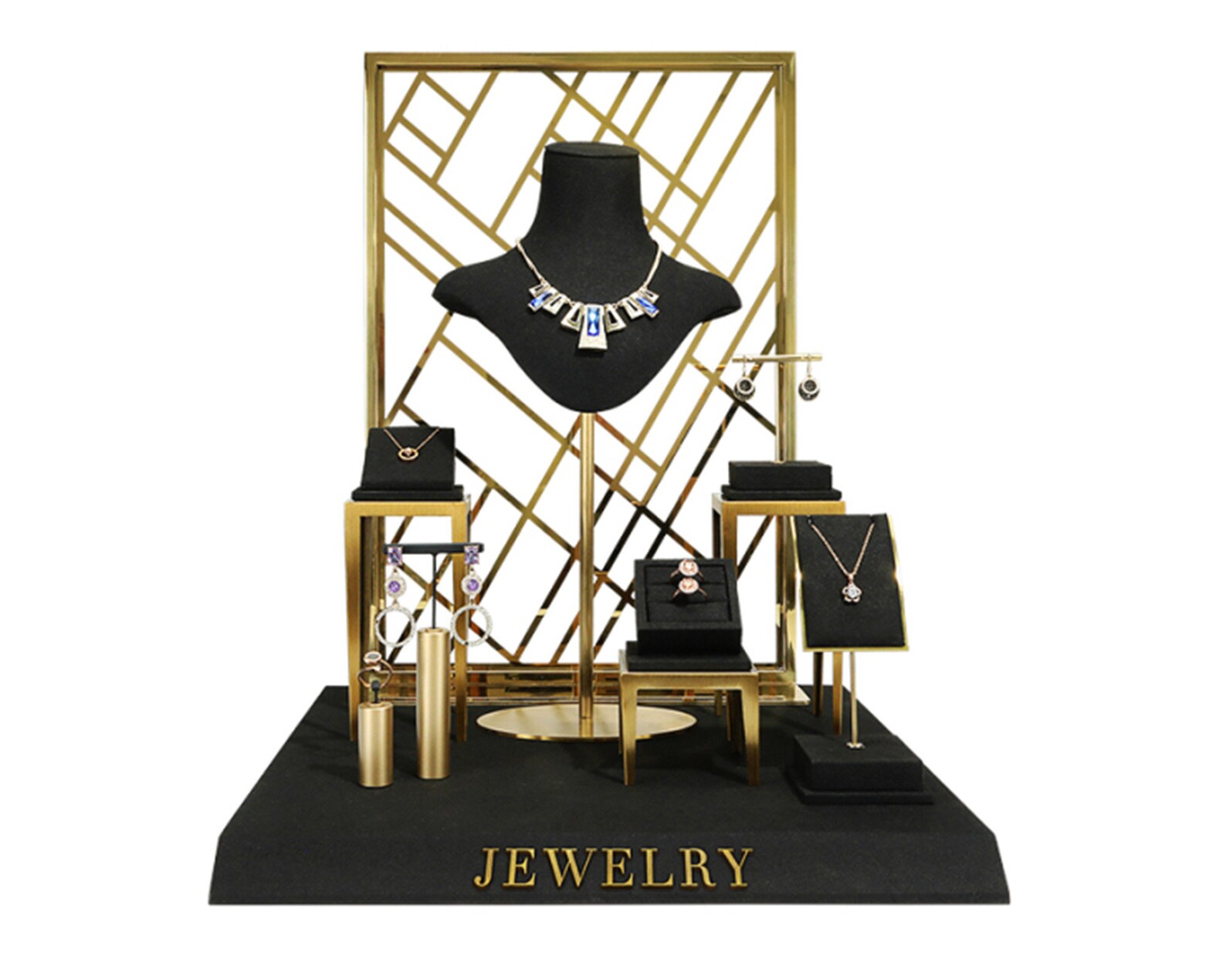 Black Jewelry Display Set Metal Frame Jewelry Show Display - Etsy