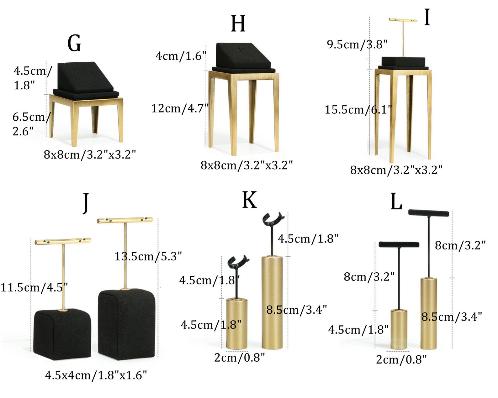 Black Jewelry Display Set Round Jewelry Tray Necklace Bust - Etsy