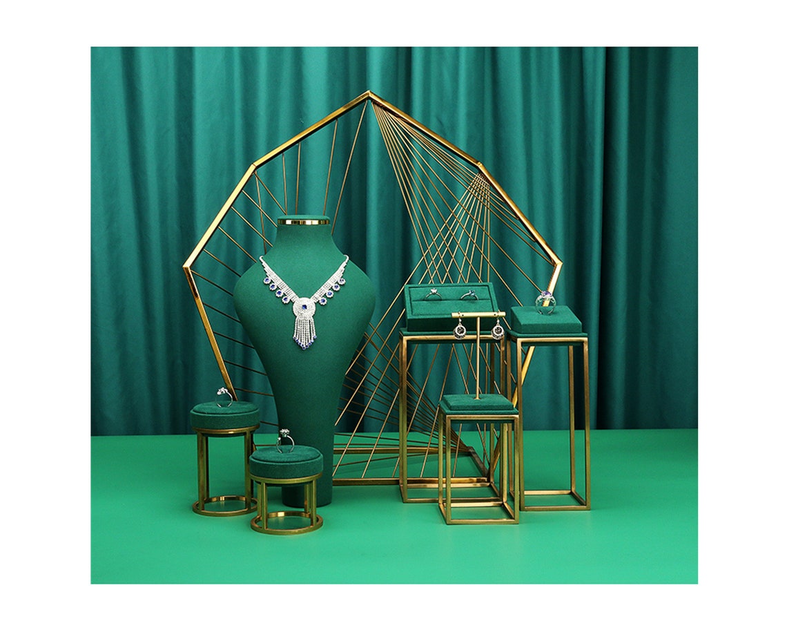 Microfiber Jewelry Stand Metal Base Jewelry Holder | Etsy