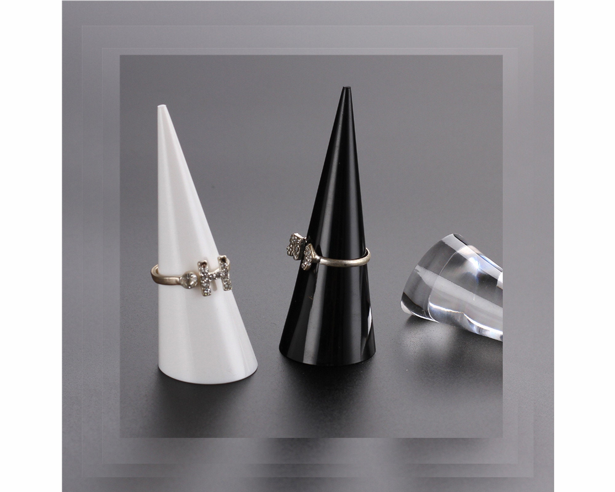 9 Pieces/set Ring Cone Ring Holder Acrylic Ring Display - Etsy