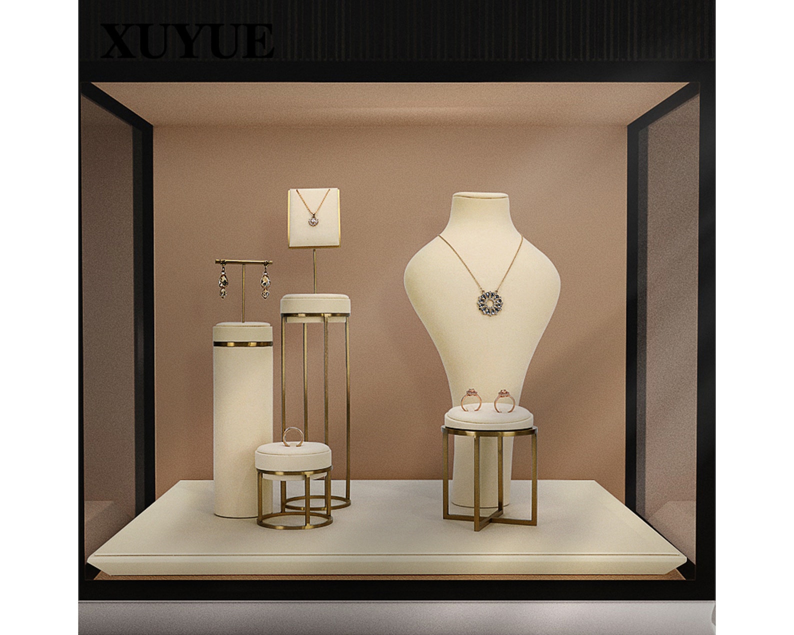 Beige Jewelry Display Set: Metal Frame Trade Show Display - Etsy