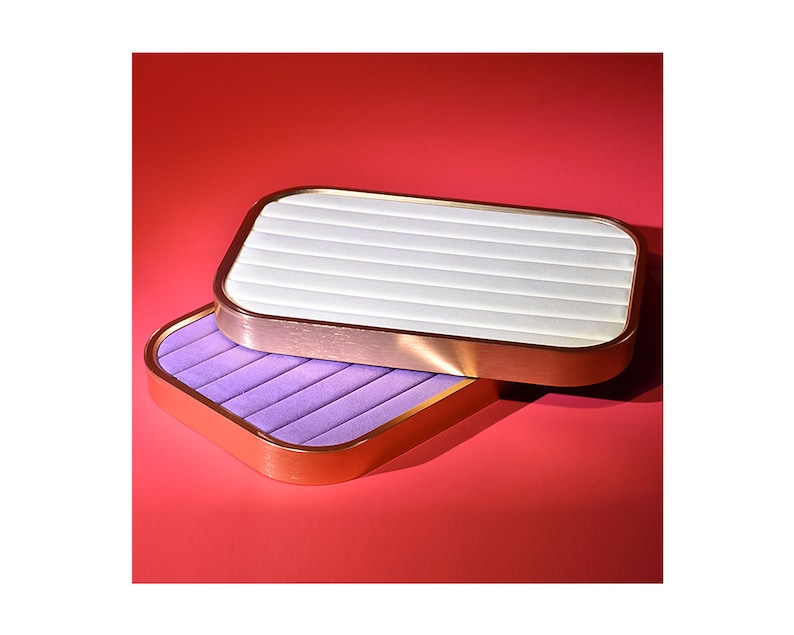 Microfiber Ring Holder Dish Metal Covered Jewelry Display - Etsy