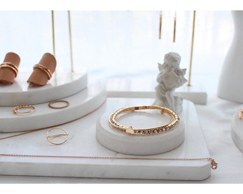 Marble Jewelry Display Base White Jewelry Holder Ring Riser - Etsy