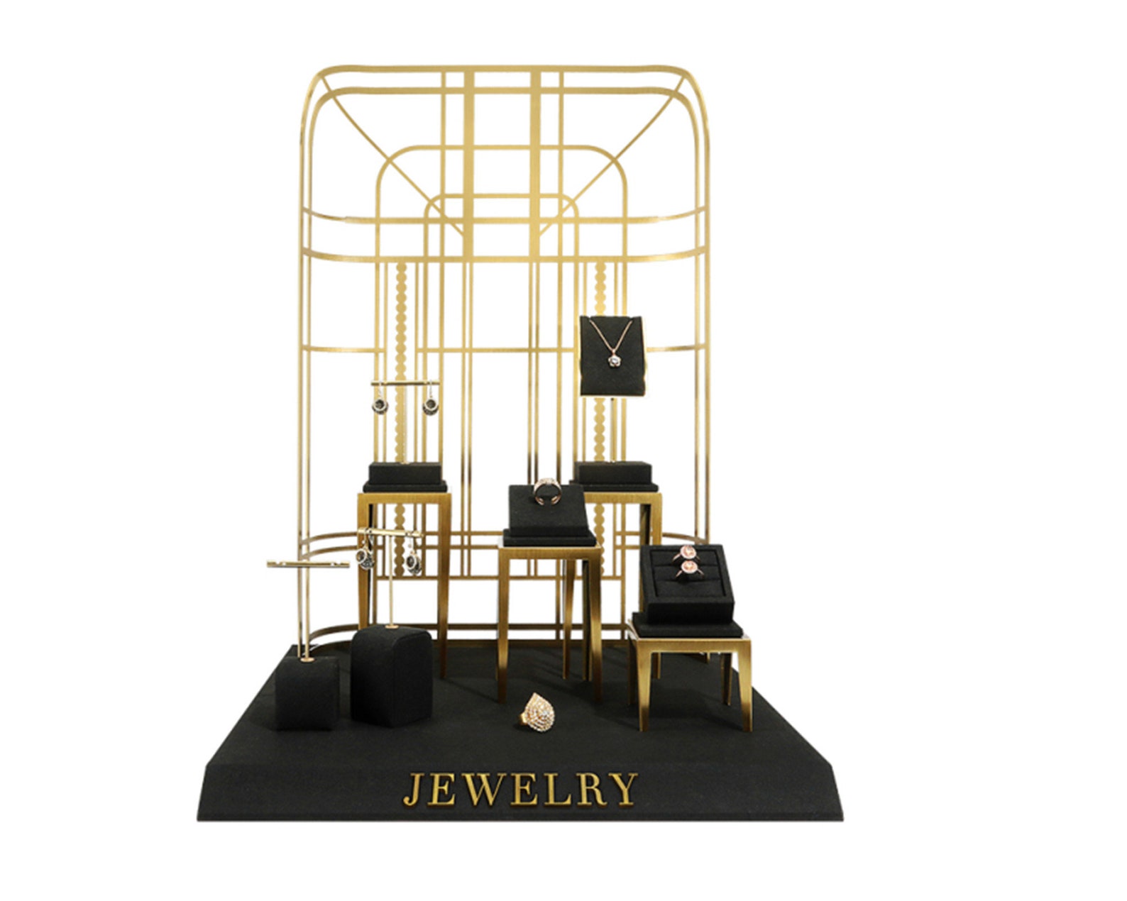 Black Jewelry Display Set Metal Frame Jewelry Show Display - Etsy