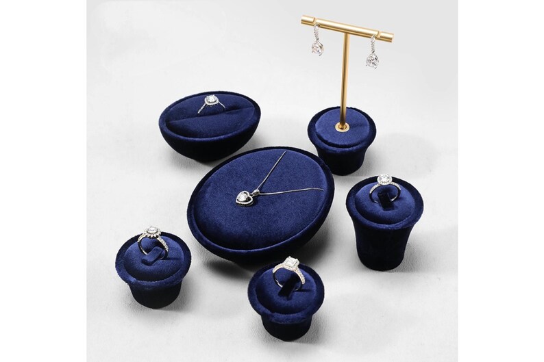 Blue Velvet Jewelry Display Set: Microfiber Silk Trade Show Tray #763 ...