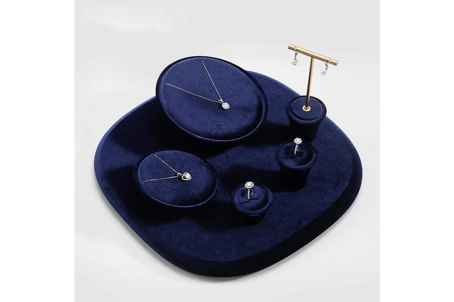 Blue Velvet Jewelry Display Set: Microfiber Silk Trade Show Tray #763 ...