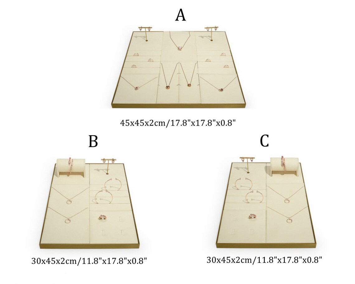 Beige Jewelry Display Table Set Elegant Jewelry Display - Etsy