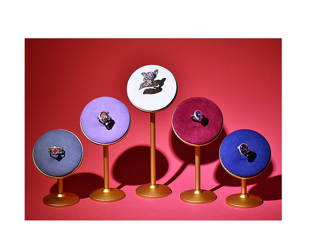 Ring Stand, Metal Base Round Ring Holder, Ring Organizer,jewelry Show ...