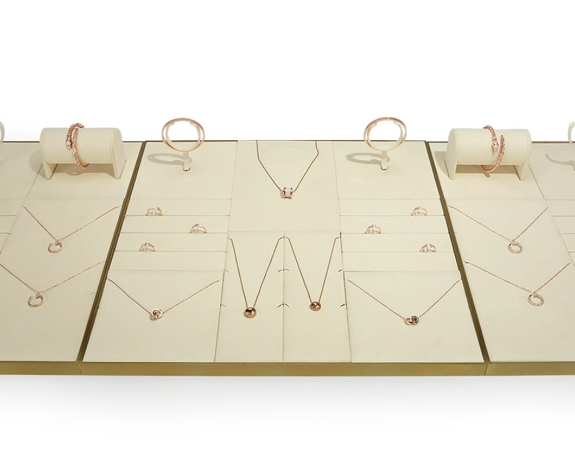 Beige Jewelry Display Table Set Elegant Jewelry Display - Etsy