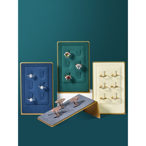 Microfiber Ring Holder Dish Metal Covered Jewelry Display - Etsy