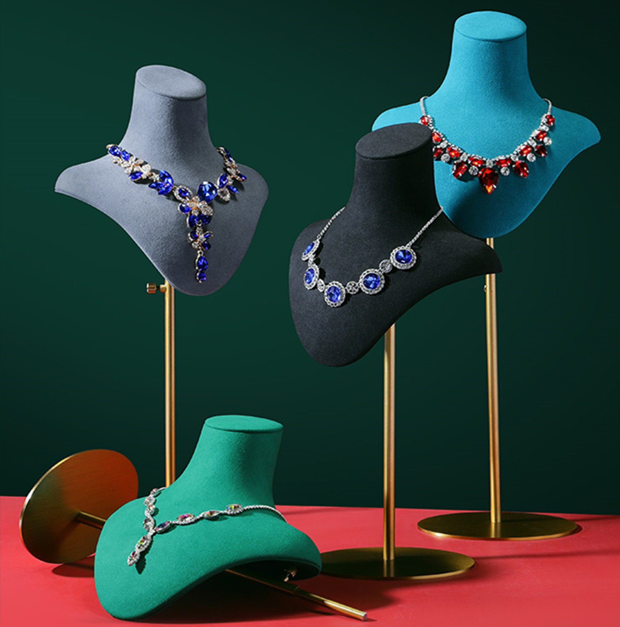 Adjustable Mannequin Necklace Holder Metal Base Microfiber - Etsy