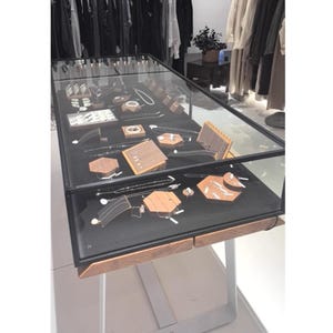 Custom Glass Display Case, Large Jewelry Display Box, Metal Base, Shop ...