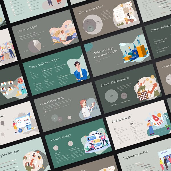 Canva Marketing Strategy Presentation Template - Etsy UK