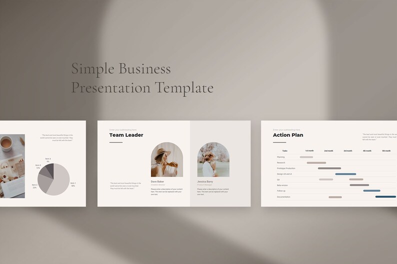 Simple Business Presentation Template - Etsy