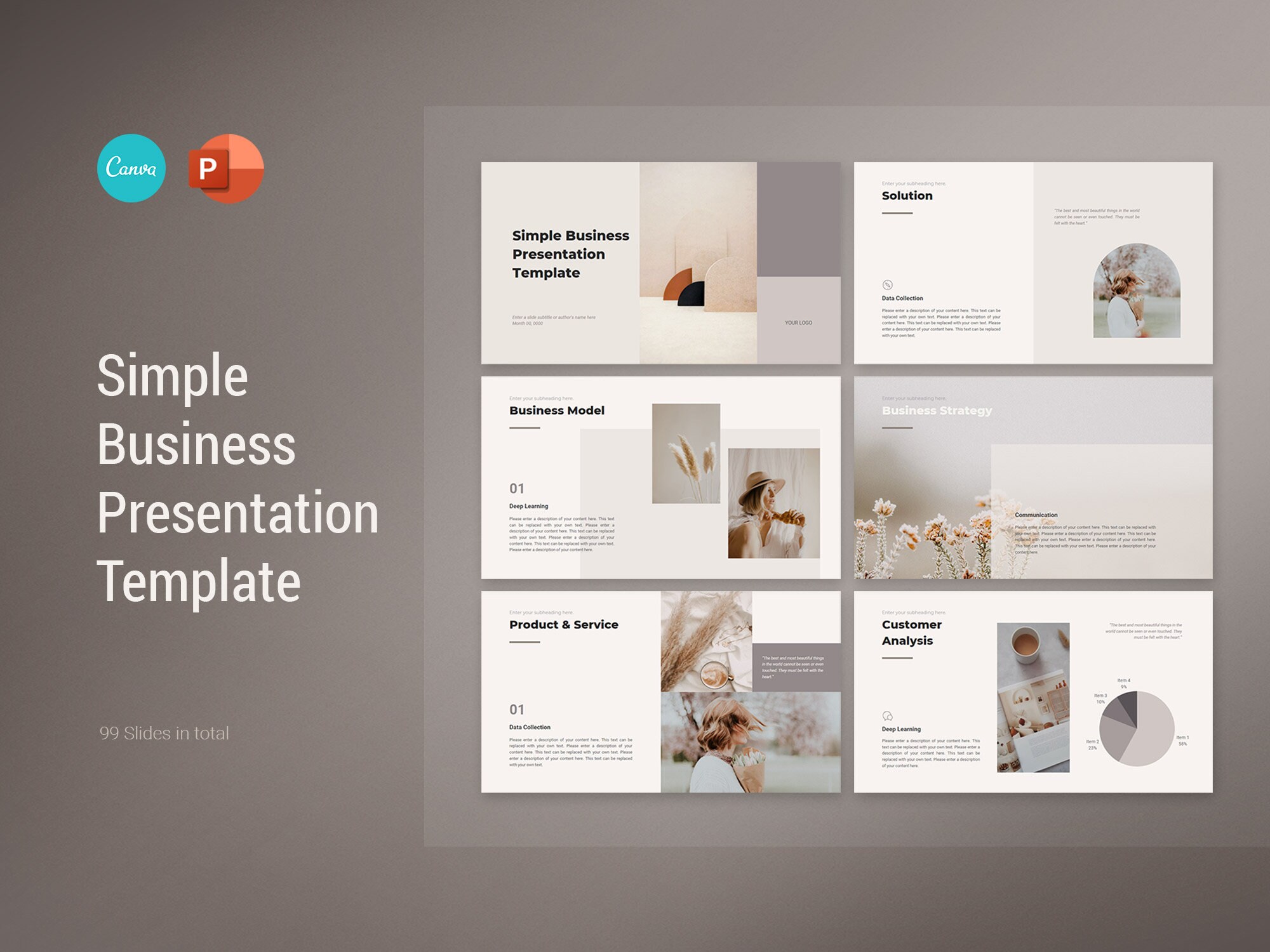 Simple Business Presentation Template - Etsy