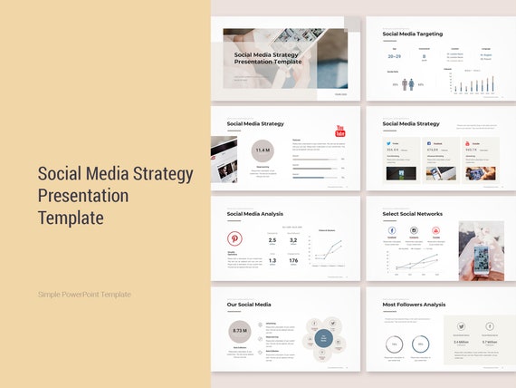 Social Media Marketing Strategy Presentation Template | Etsy