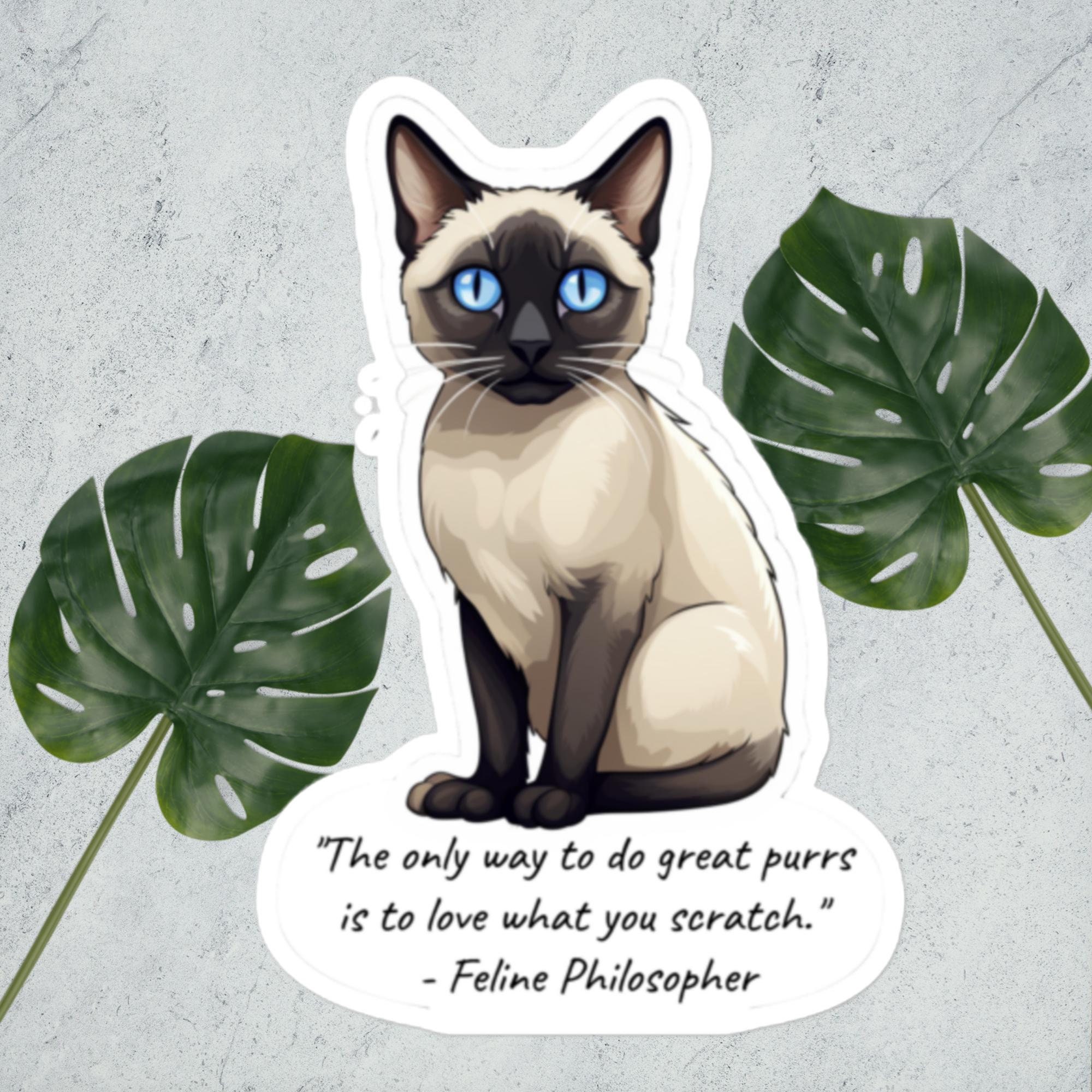 Siamese Cat Feline Philosopher Quote Bubble-free Stickers - Etsy