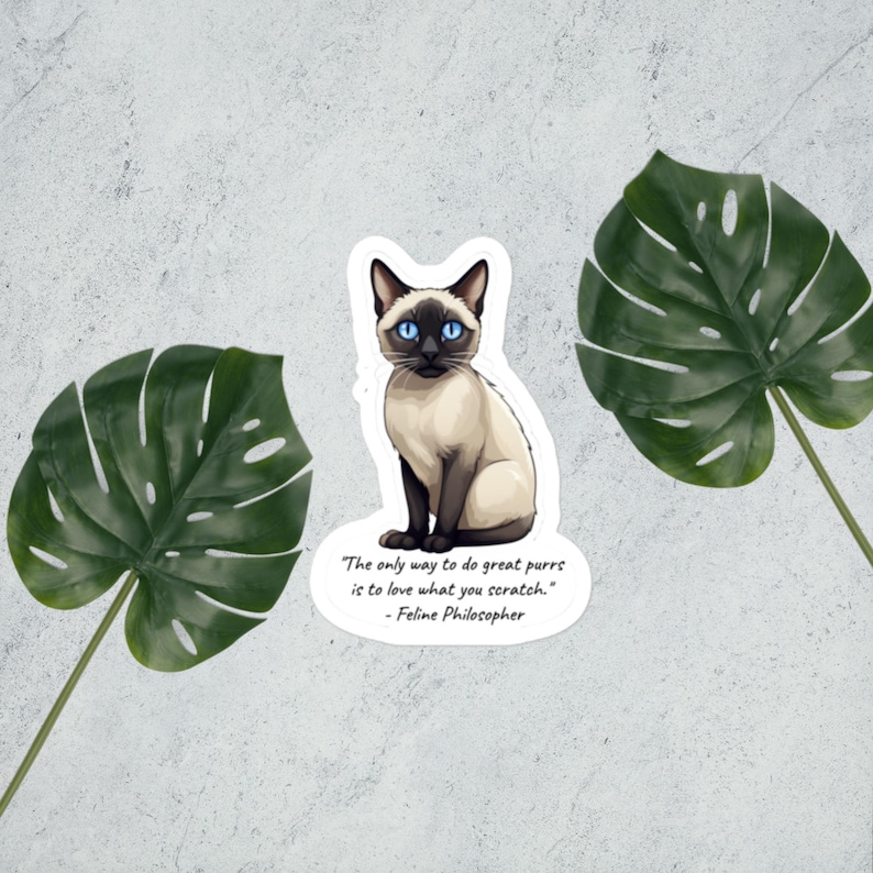 Siamese Cat Feline Philosopher Quote Bubble-free Stickers - Etsy
