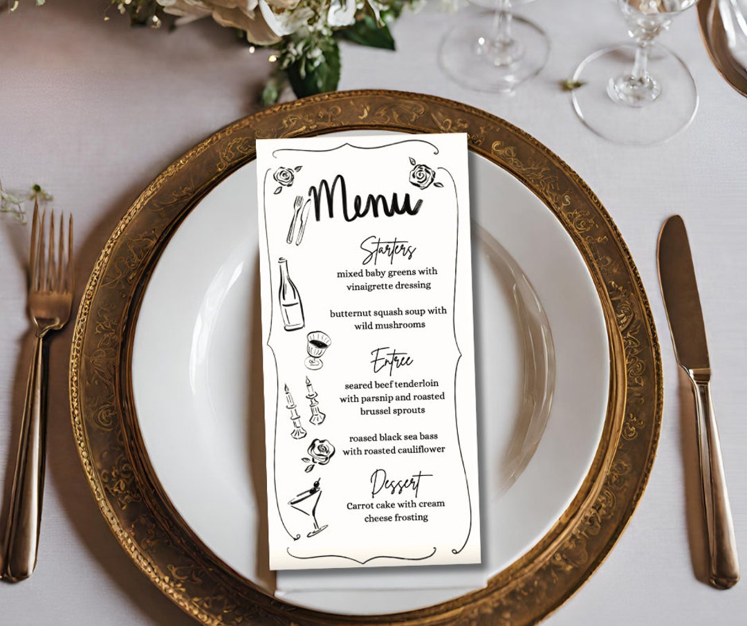 Hand Drawn Downloadable Menu Template | Easy to Edit in Canva | Perfect ...