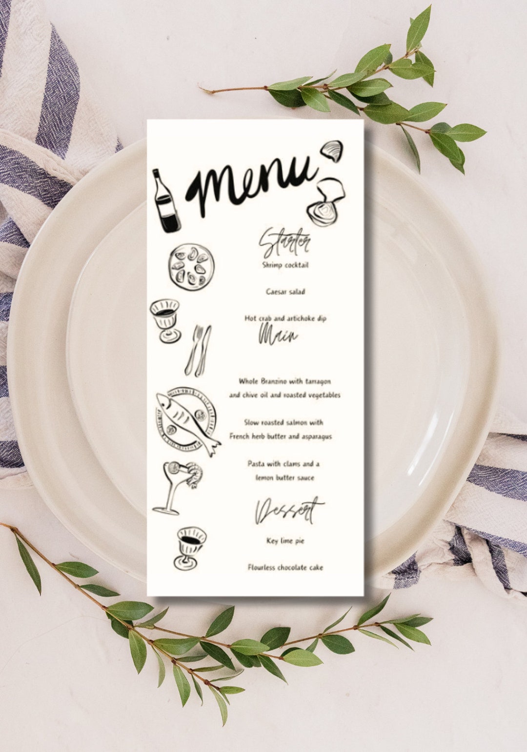 Seafood Themed Menu Template - Etsy