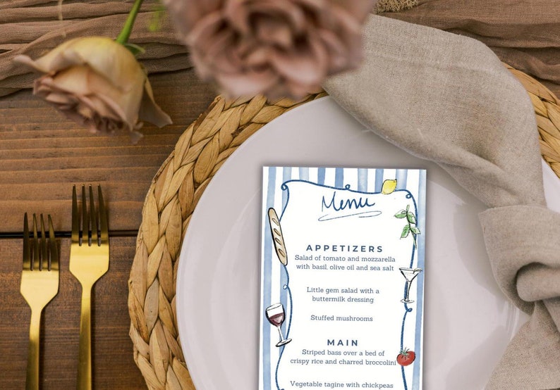 Hand Drawn Customizable Menu Template - Etsy