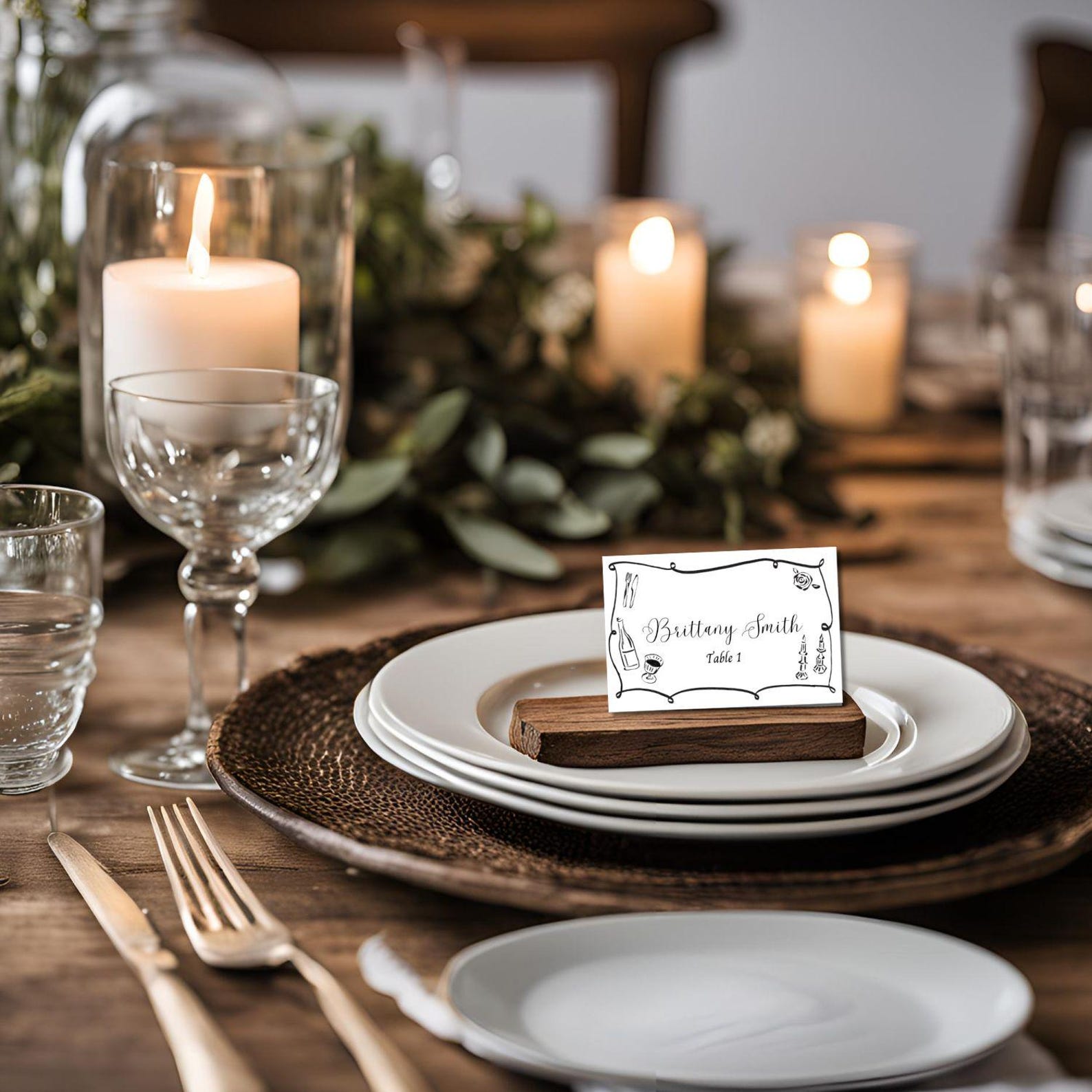 Custom Hand Drawn Place Card Template - Etsy