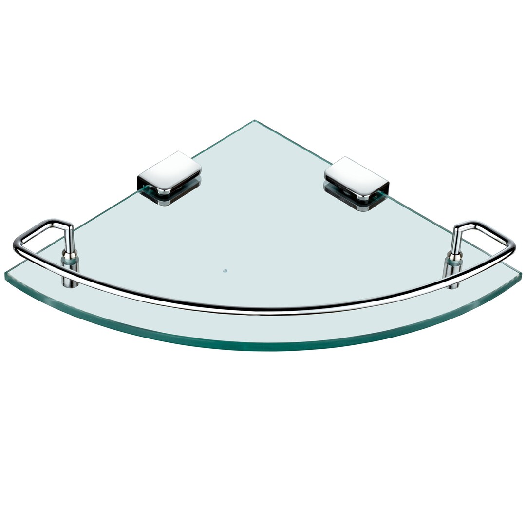 ECKOREA® 8mm Tempered Glass Corner Shelf With Rails SUS304, Zinc Alloy ...