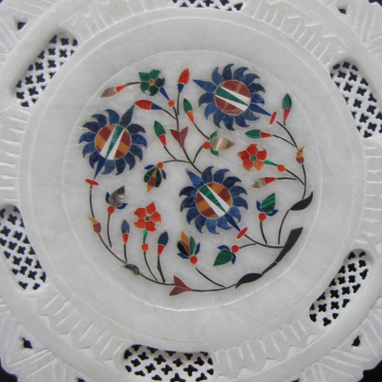 Hand Carved Decorative Plate Stone Inlay Pietra | Etsy Canada