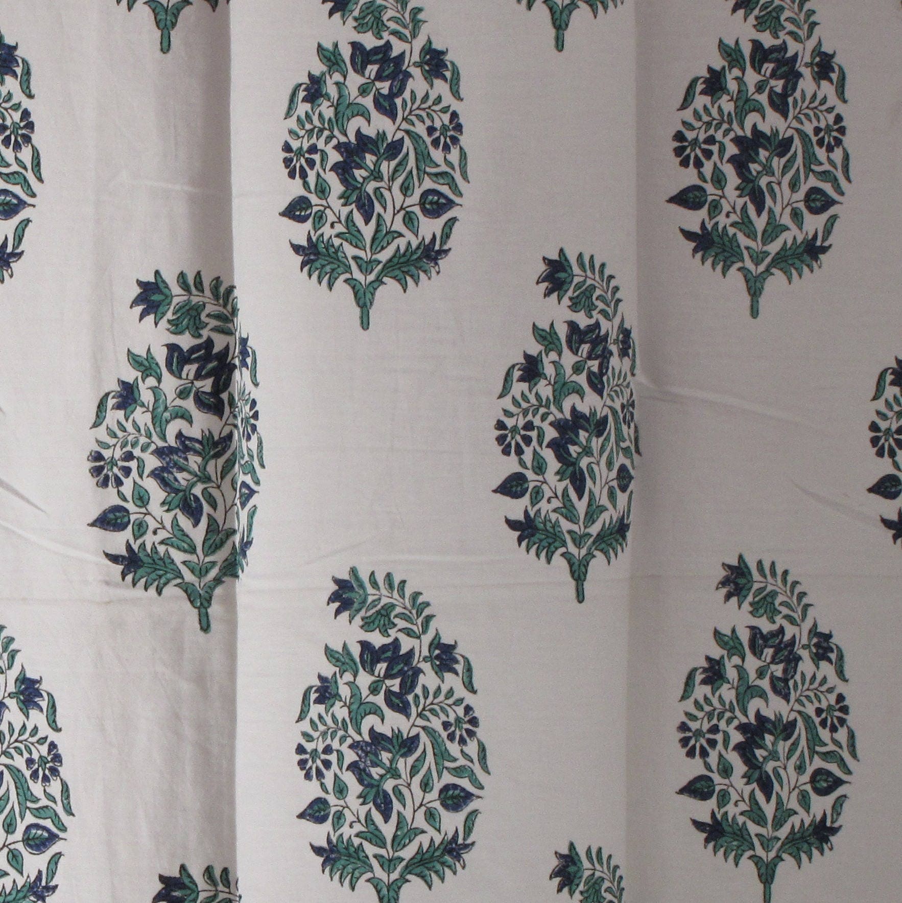 Hand Block Printed Cotton Tab Top Curtainsloop Curtainsboho - Etsy Canada