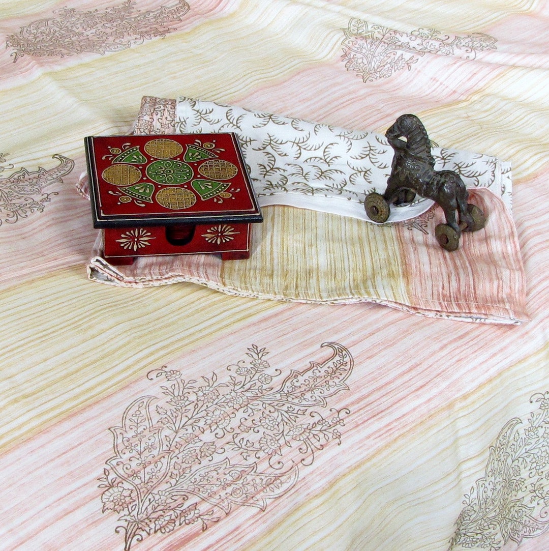 Hand Block Print Cotton Bedsheet,bedspread,bedding,bed Linen,flat Sheet ...