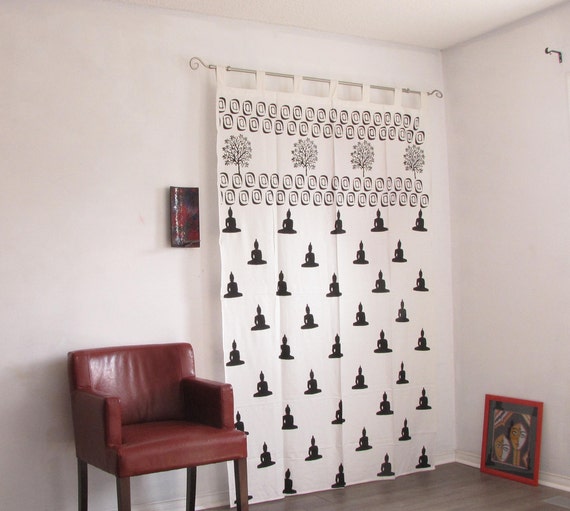 Hand Block Printed Cotton Tab Top Curtainsloop - Etsy